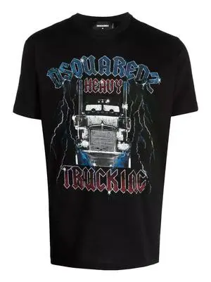 Dsquared2 Graphic-print Cotton T-shirt - Black