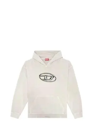 DIESEL® S-boxt Logo-print Cotton Hoodie - Neutrals