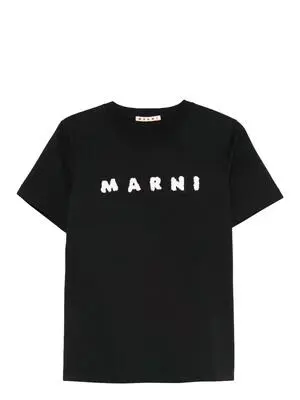 Marni Fluffy Logo T-shirt - Black