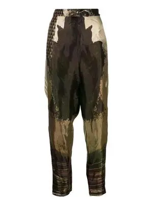 Masnada Graphic-print Trousers - Brown