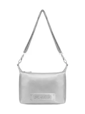 Moschino Logo Shoulder Bag - Silver