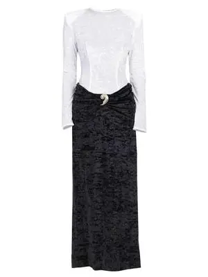 ROWEN ROSE Bi-colour Maxi Dress - Black