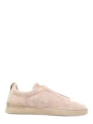 Zegna Triple Stitch Suede Sneakers - Neutrals