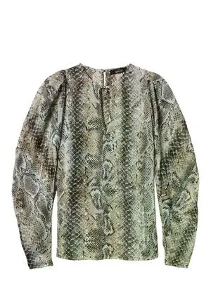 TWINSET Snakeskin-print Chiffon-crepe Blouse - Grey