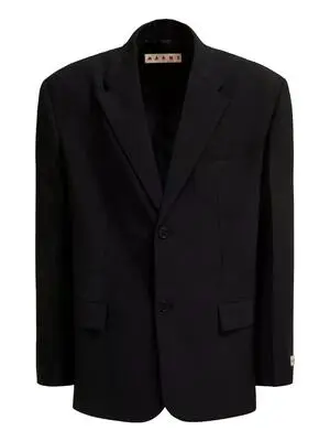Marni Logo-appliqué Single-breasted Blazer - Black