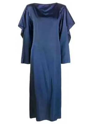 MAISON MARGIELA Long-sleeve Satin Midi Dress - Blue