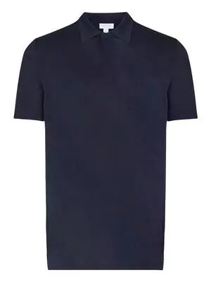 Sunspel Riviera Polo Shirt Blue