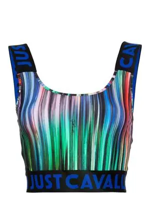 Just Cavalli Ikat-print Cropped Top - Blue