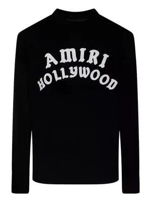 Amiri Hollywood Logo-embroidered Knit Sweater - Black