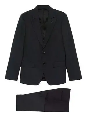 LARDINI Brooch-detail Suit - Grey