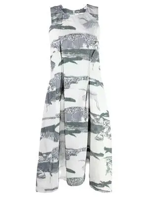 Henrik Vibskov Printed Midi Dress - White