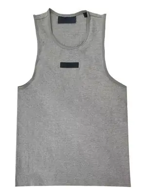 Fear Of God FEAR OF GOD ESSENTIALS Logo Appliqué Cotton Tank Top Grey