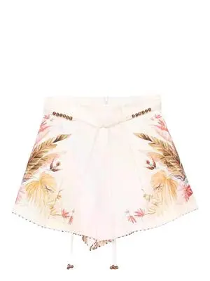 Zimmermann Ascension Tuck Shorts - Neutrals