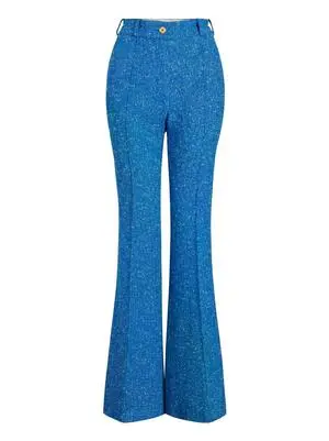 PATOU Flared Tweed Trousers - Blue