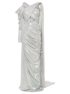 MITILIANE COUTURE Metallic Maxi Dress - Silver