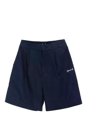 AGNES B. Logo-embroidered Shorts - Blue