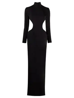 MONOT Open-back High-neck Evening Gown - Black