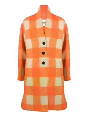 MARANT ETOILE Gabriel Checked Coat - Orange