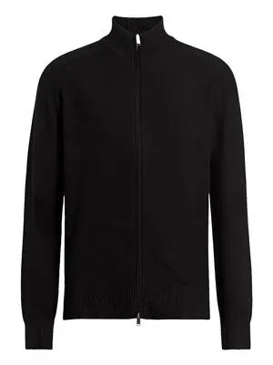 Zegna Cashseta Zip-up Cardigan - Black