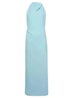 Proenza Schouler Selena High-neck Ruched Midi Dress - Blue