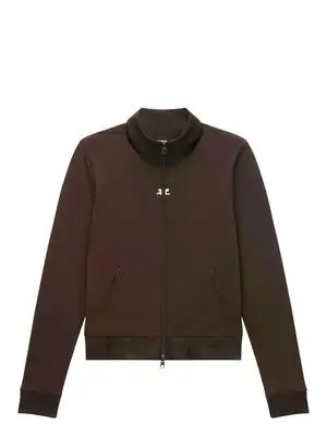 COURREGES Embroidered-logo Tracksuit Jacket - Brown