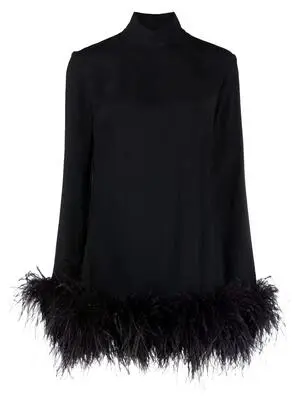 TALLER MARMO Gina Feather-trim Mini Dress - Black