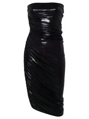 Norma Kamali Diana Lamé Midi Dress - Blue