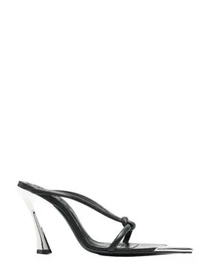MUGLER Leather Knotted Heeled Sandals - Black