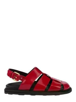 Moschino Caged Sandals With Back Strap - Red