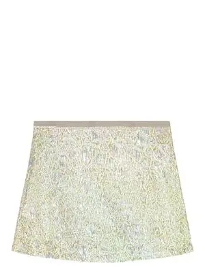 GANNI Metallic Cloqué Mini Skirt - Gold