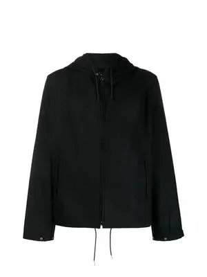 Y3 Logo-patch Flannel Hoodie - Black