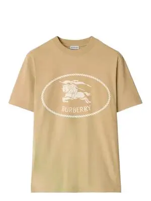 Burberry Knight Stamp Cotton T-shirt Neutrals