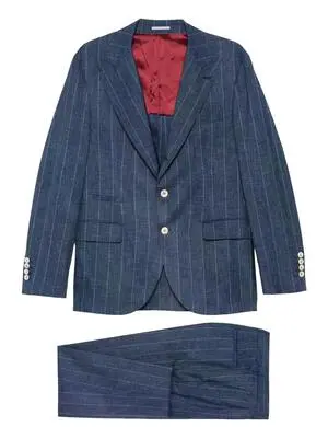 Brunello Cucinelli Striped Suit - Blue
