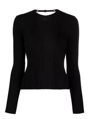 COURREGES Open-back Fine-ribbed Top - Black