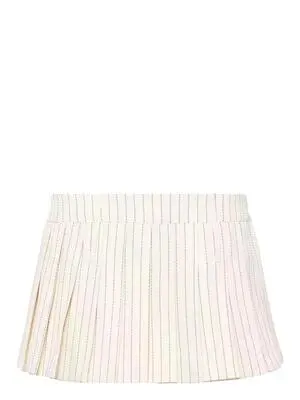 THE FRANKIE SHOP Blake Pinstripe Pleated Miniskirt - Neutrals