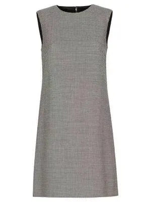 Dolce & Gabbana Houndstooth Virgin Wool Dress - Brown