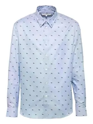 Maison Kitsuné Fox-print Shirt - Blue