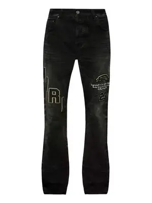 Amiri Logo-patch Distressed Jeans - Black