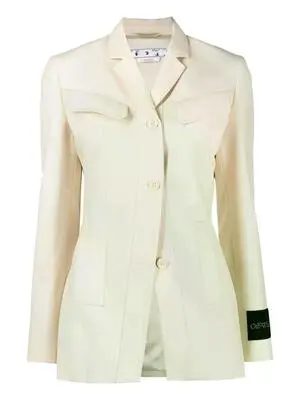 Off-White Single-breasted Wool Blazer - Neutrals