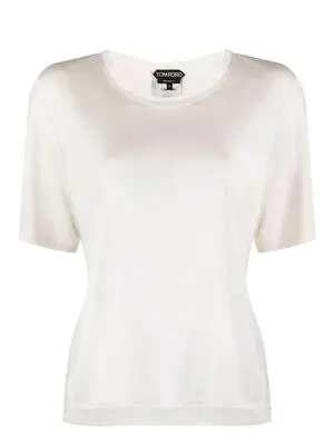 TOM FORD Side-slit T-shirt - Neutrals
