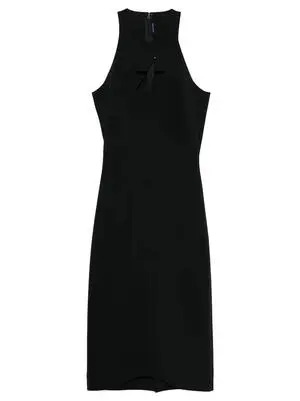 MUGLER Star Sleeveless Midi Dress - Black