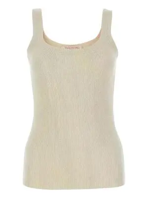 Valentino Garavani Ribbed Tank Top - Neutrals