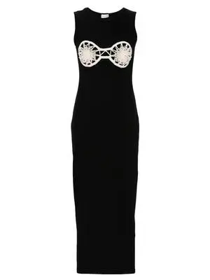 Magda Butrym Crochet-detailed Cotton Maxi Dress - Black