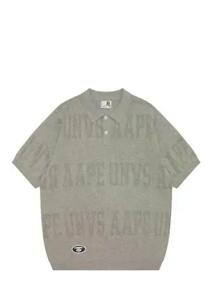 AAPE BY *A BATHING APE Logo-perforated Polo Shirt - Grey