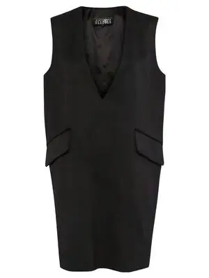 MAISON MARGIELA Plunging V-neck Mini Dress - Black