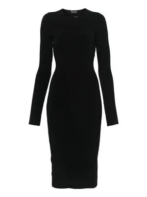 MUGLER Sheer & Opaque Panelled Top - Black