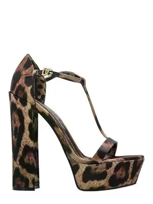 Dolce & Gabbana Leopard-print Platform Sandals - Brown