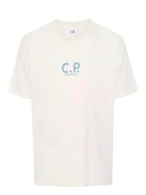 C.P. COMPANY Logo-print Cotton T-shirt - Neutrals