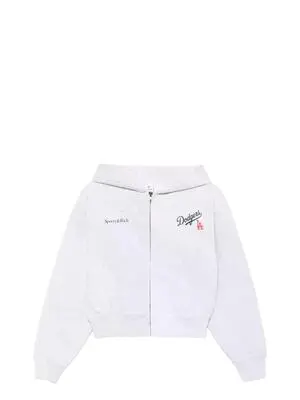 SPORTY & RICH Dodgers Serif Cropped Hoodie - Grey