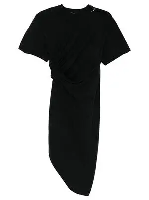 MUGLER Piercing-detail Midi Dress - Black